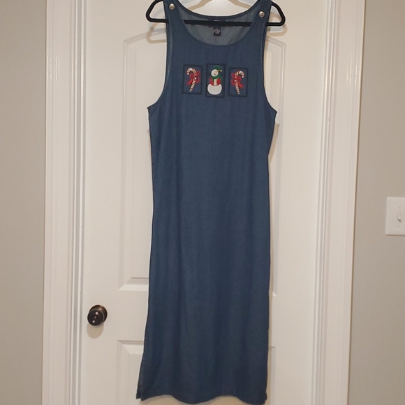 Original Ty Wear | Dresses | Vintage Original Ty Wear Denim Christmas ...